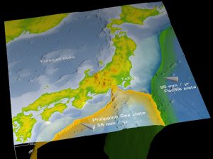 日本周辺プレート配置 3Dモデル